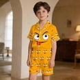 Boys Summer Outfits Size 2-3Y Kids Fun Face Print Short Sleeve Collared ...