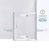 DreamLine Unidoor-X 60 in. W x 34 3/8 in. D x 72 in. H Frameless Hinged Shower Enclosure in ...