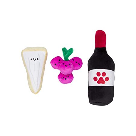 Pearhead Pawrcuterie Board Dog Toys, Set of 3, Wine Cheese & Grape Dog ...