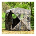3 Person Hunting Ground Blind Pop-Up Tent with Gun Ports, Camouflage ...