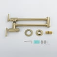 Brushed Gold Pot Filler Faucet, Modern Pot Filler Wall Mount Folding ...