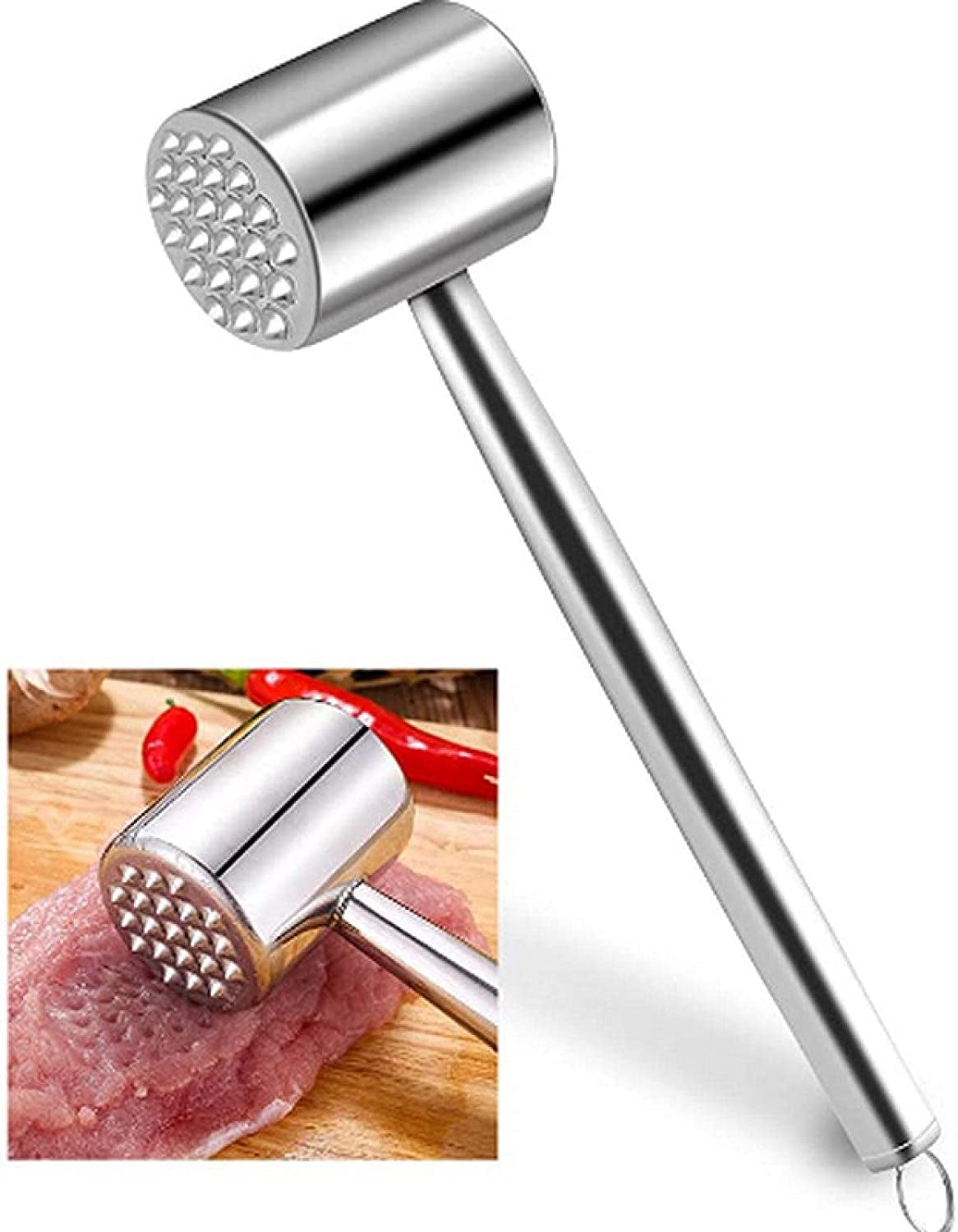 Meat Mallet Tenderizer Dual Sided Head Stainless Steel Easy To Use