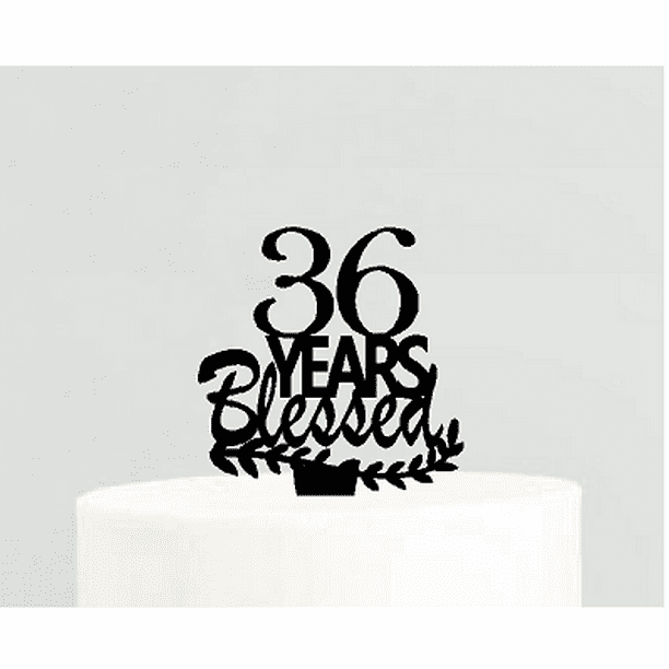 36th Birthday Anniversary Blessed Years Cake Decoration Topper