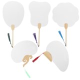 5Pcs Handmade Round Fans Chinese Art Paper Round Fans DIY Drawing Fans ...