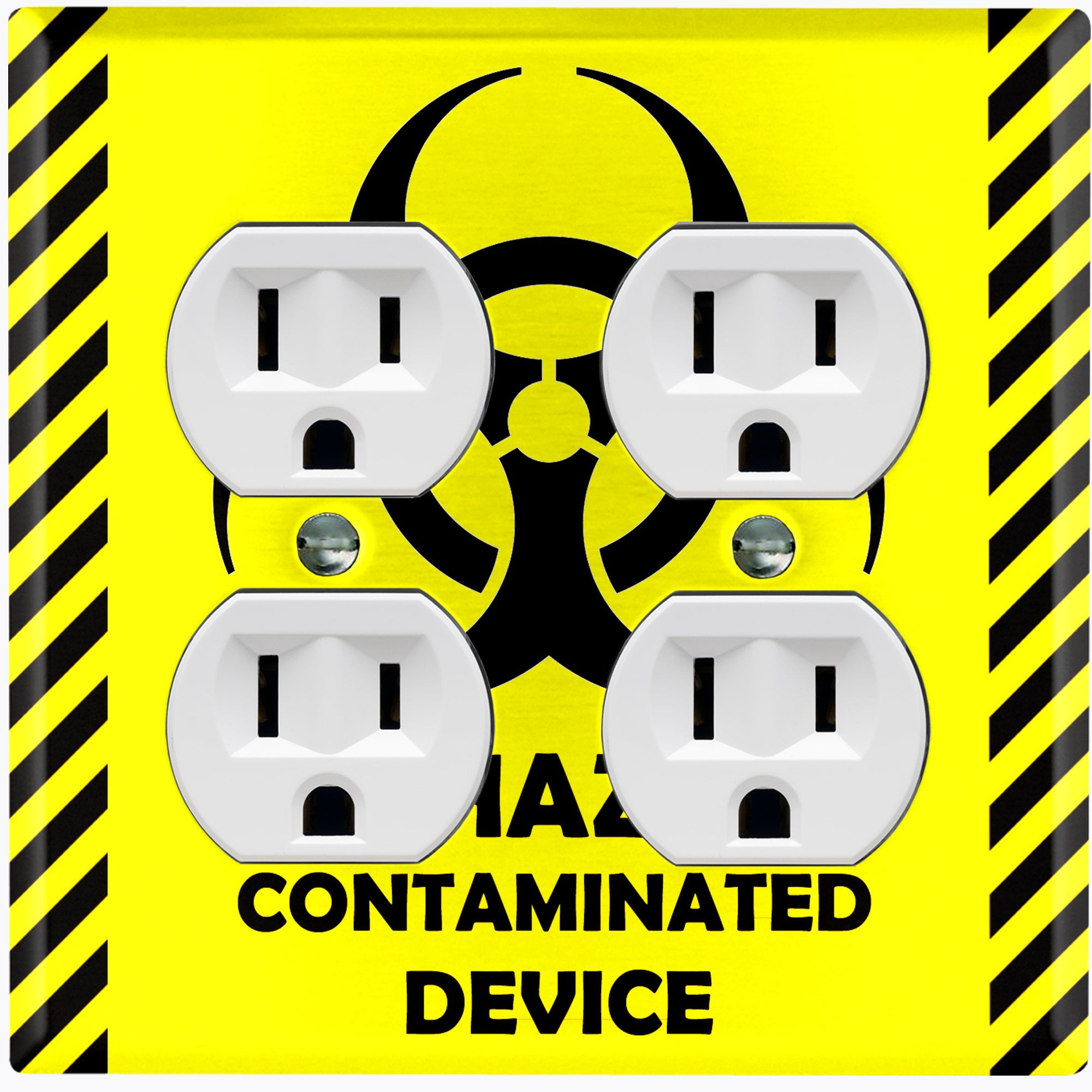 Metal Light Switch Plate Cover Yellow Contaminated Biohazard Sign ...