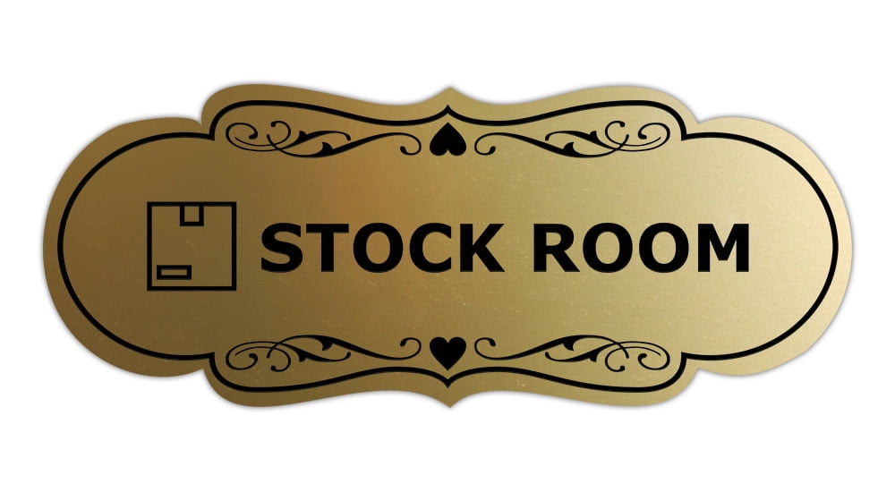 Signs ByLITA Designer Stock Room Sign (Brushed Gold) - Small - Walmart.com