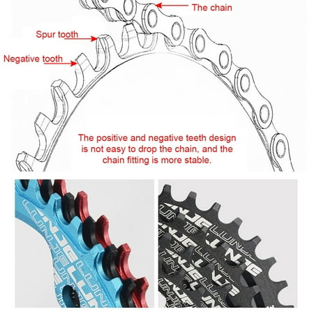 Round Narrow Wide Chainrings 36T CNC Mountain Bike Chainwheel 4 Holes ...