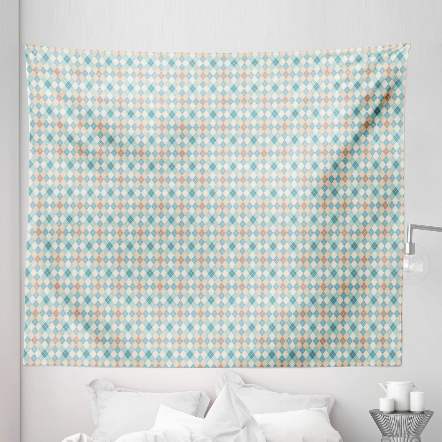 Argyle Tapestry, Pastel Colored Old Fashioned Traditional Geometric ...