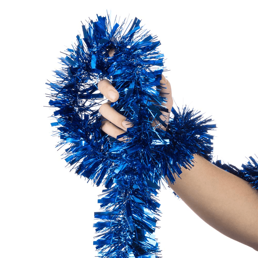 SANNO Christmas Tinsel Garland Tree Tinsel Ornament Holiday Blue Tinsel ...