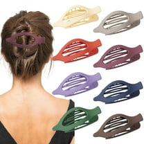 8 Pack Flat Hair Clips for Women – Matte Neutral No-Slip Flat Claw ...
