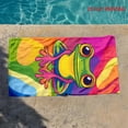 1 color cartoon frog pattern quick-drying soft beach towel, light and ...