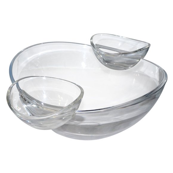 Glass Chip And Dip Bowl