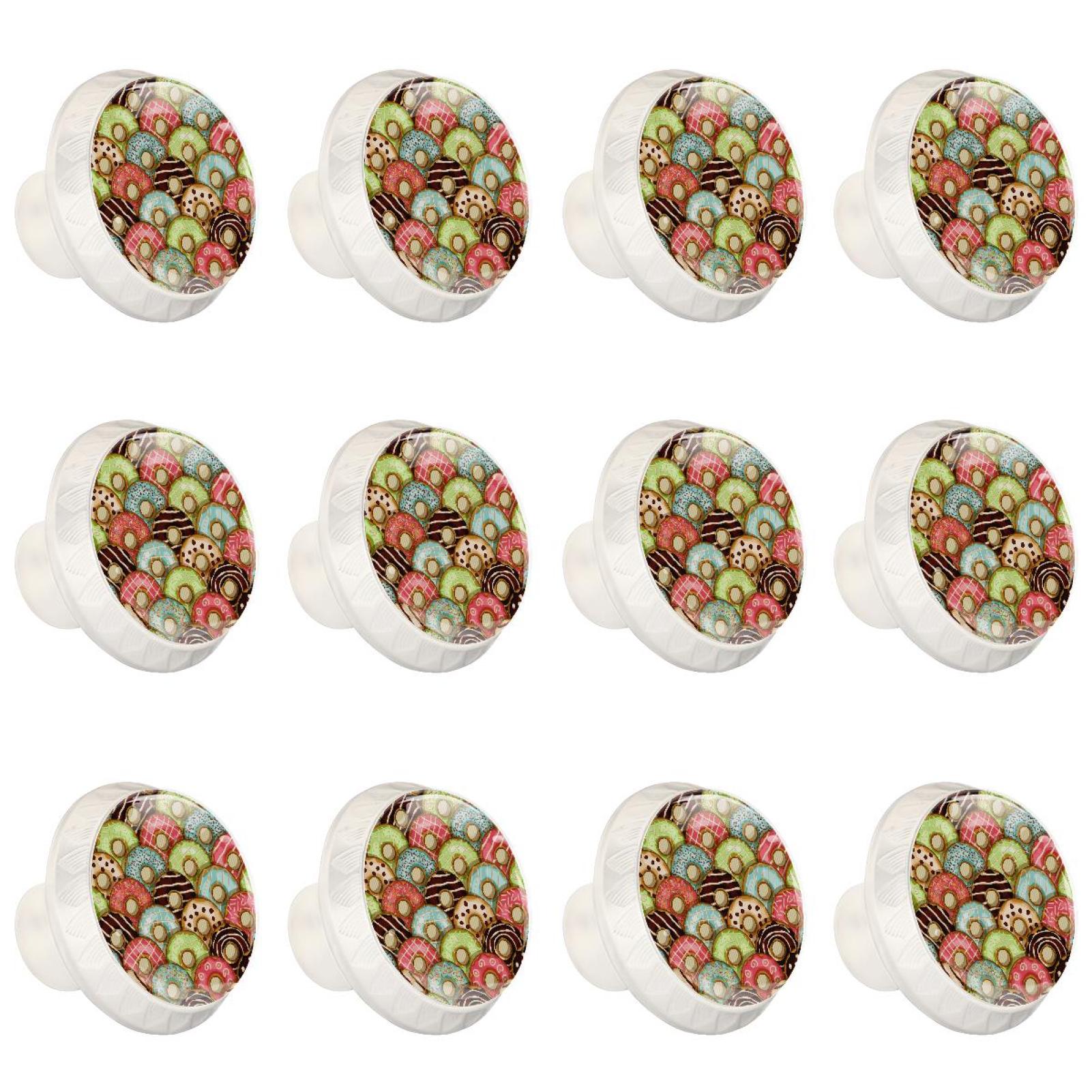 12 Pcs Donuts Pattern Knobs for Kitchen Cabinet Cupboard Dresser ...