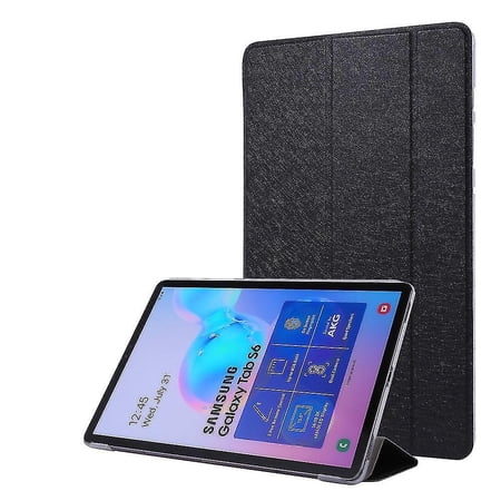 Silk Texture Pu Case With Black Tri-fold Stand For Samsung Galaxy Tab ...