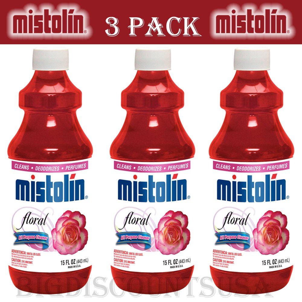 3 Pack Mistolin General All Purpose Cleaning Solution Kit Floral Scent ...
