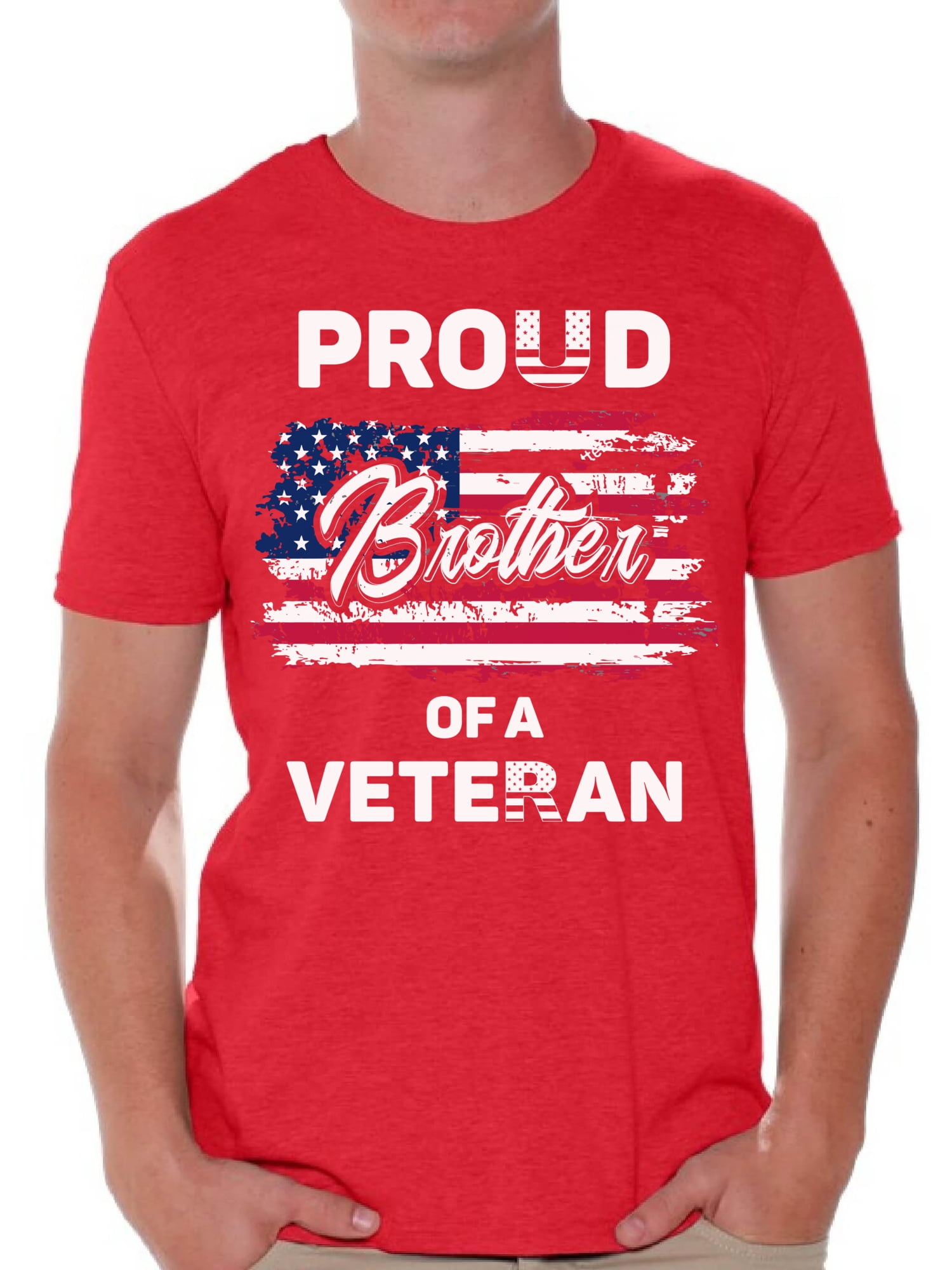 Awkward Styles Proud Brother of a Veteran Men Shirt Brother Gifts USA T ...