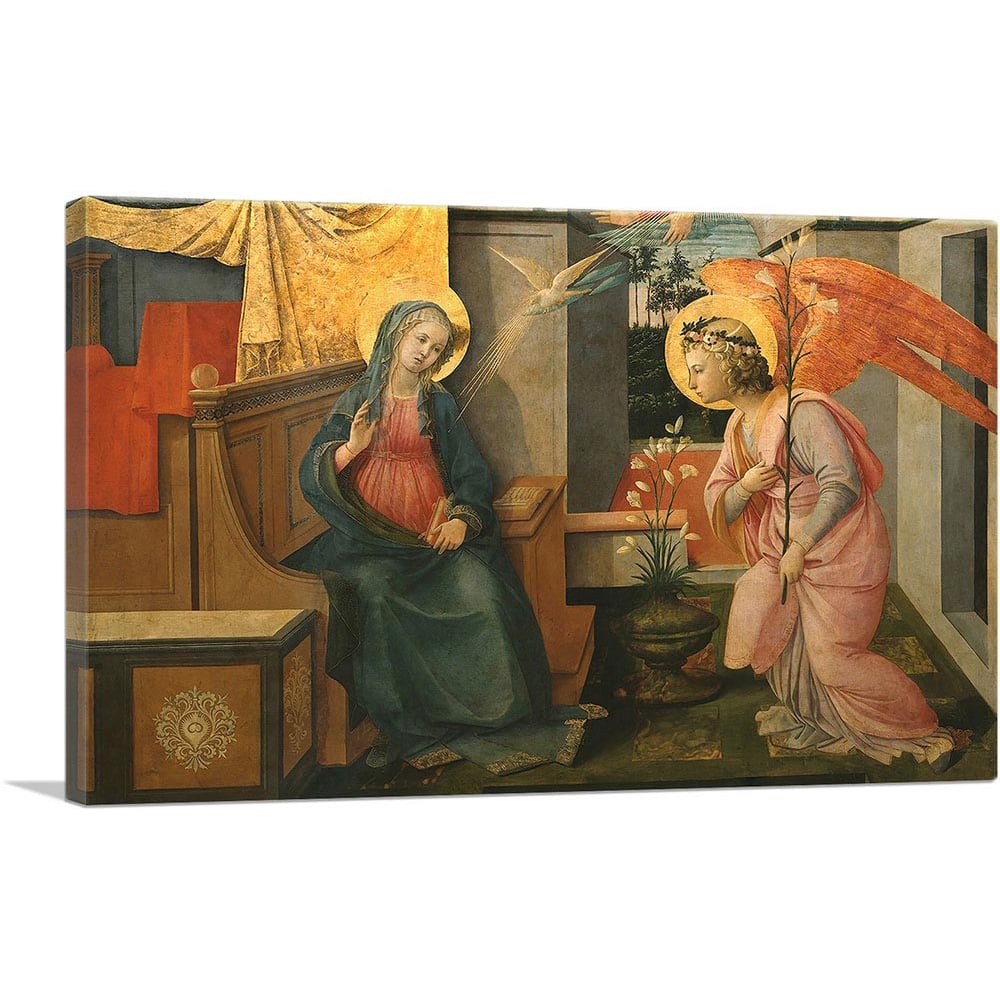 ARTCANVAS Annunciation Canvas Art Print by Filippo Lippi - Size: 18" x ...