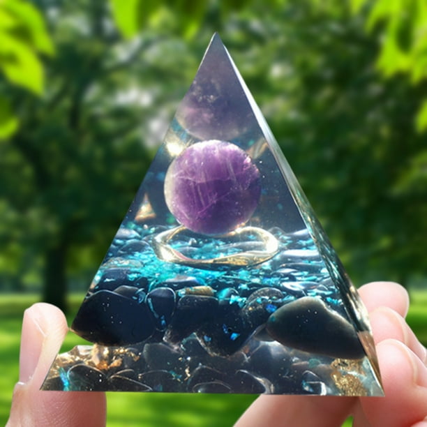 Peggybuy Crystal Energy Generator Pyramid Amethyst Healing Stone ...