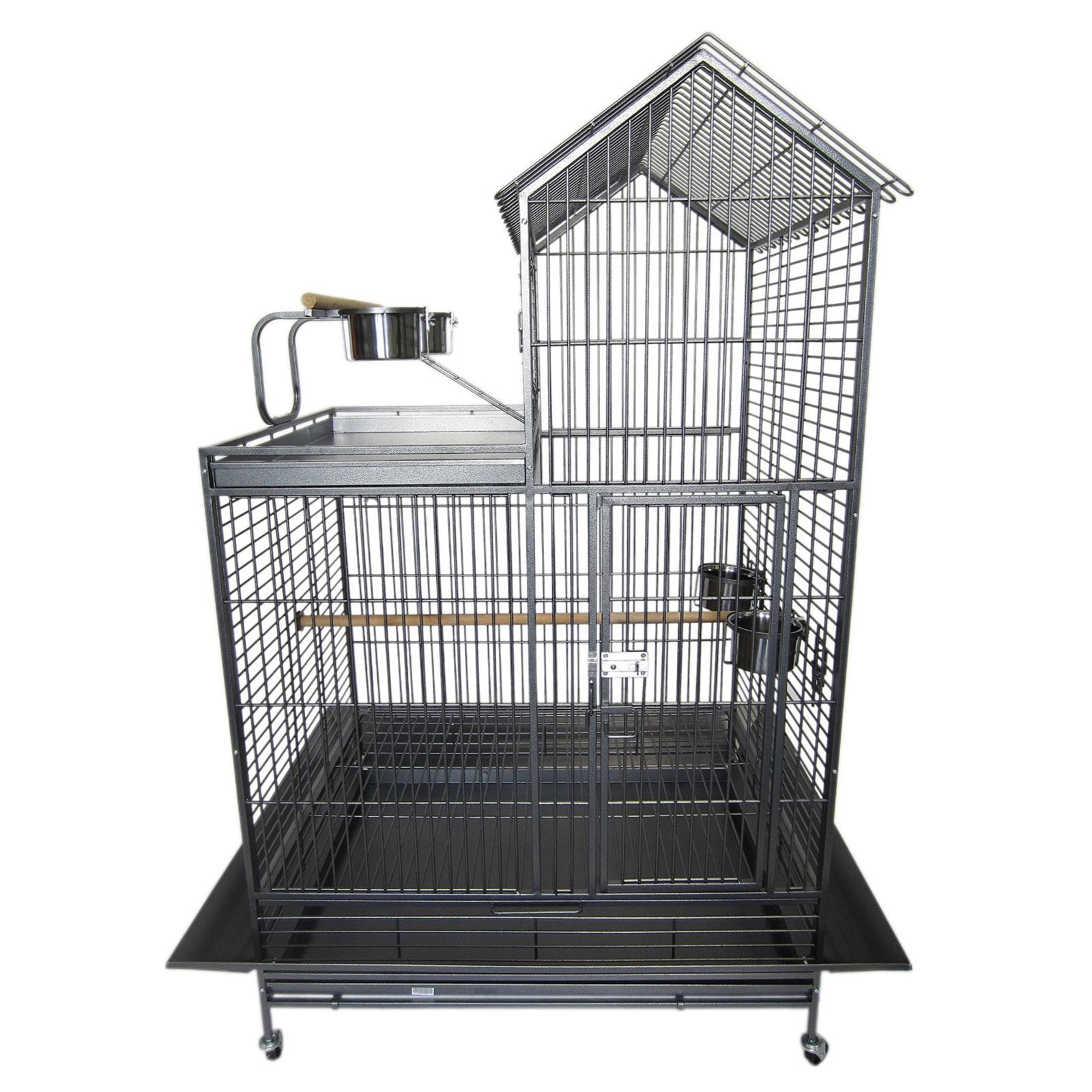 YML WI40VL-AS Villa Play Top Wrought Iron Parrot Cage - Walmart.com