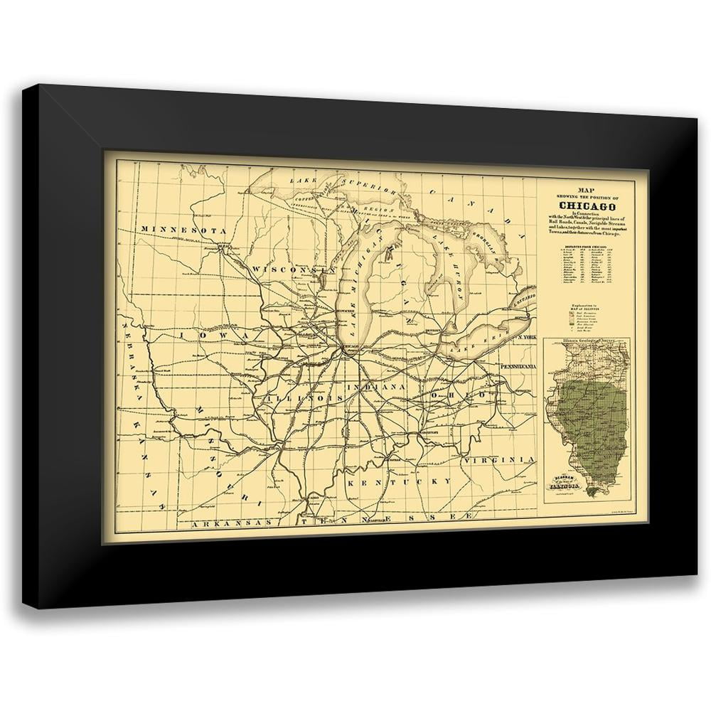 Mendel 18x13 Black Modern Framed Museum Art Print Titled - Chicago ...
