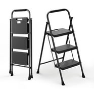 Costway 3 Step Indoor Kitchen Ladder, Collapsible Adult Step Stool with ...
