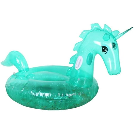Inflatable Transparent Sequin Unicorn Floating Row, Recliner Adult ...