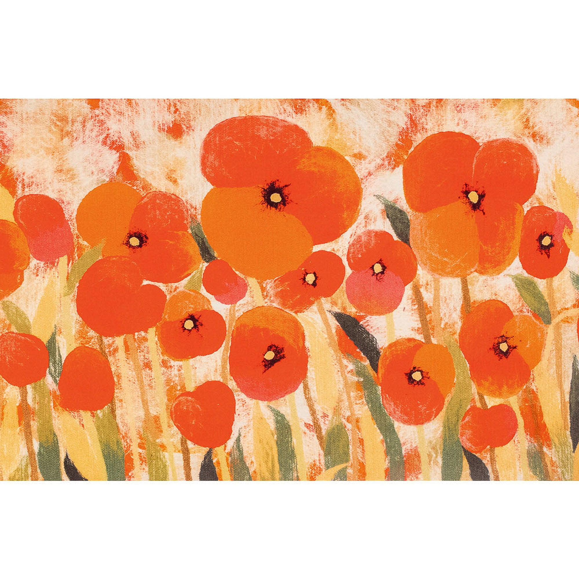 The Rug Department Liora Manne Illusions Poppies Indoor Outdoor Mat Red ...