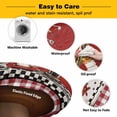 Chefs Round Table Cover, Food Coffee Cookies Steak Red Plaid Waterproof ...