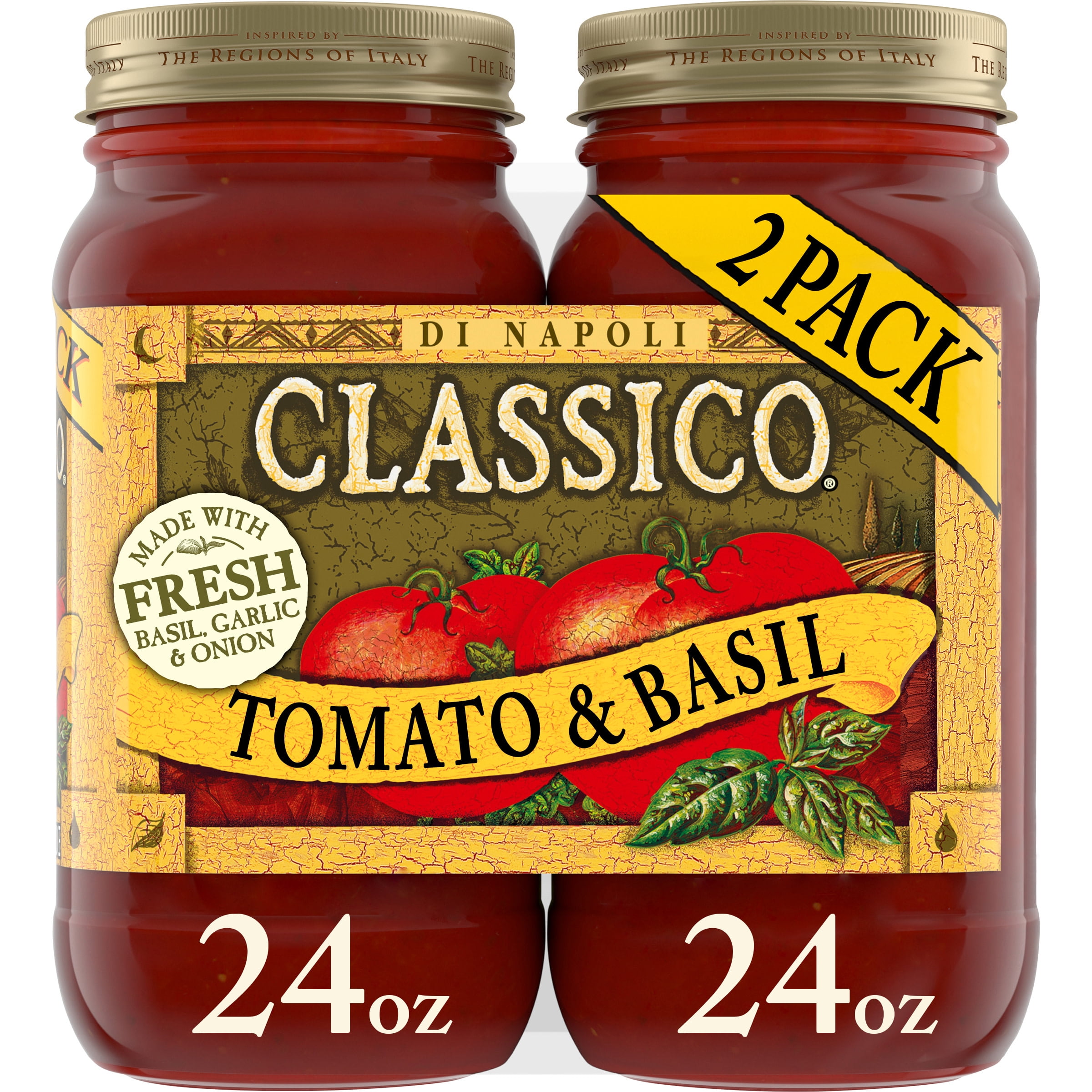 Buy Classico Tomato & Basil Spaghetti Sauce, 2 ct Pack, 24 oz. Jars ...