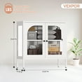 Aobabo White Metal Cabinet with 2 Glass Doors, Adjustable Shelf for ...