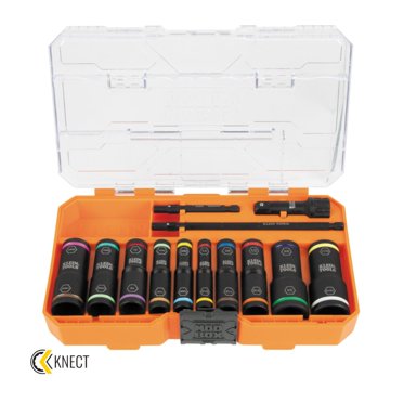Klein Tools 65300 Impact-Rated Pass Through Socket Set, 1/4" Drive, 32 ...