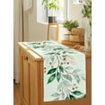 Burlap Table Runner 36 Inches Long, Farm Leaves Tree Branch on Light ...