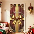 Fmbmuo Holiday Door Cover Gold Machine Washable Bowknot 71x35 Inch ...