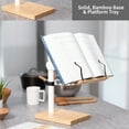 VIVO Adjustable Bamboo Book Stand, Light Wood / White, Laptop ...