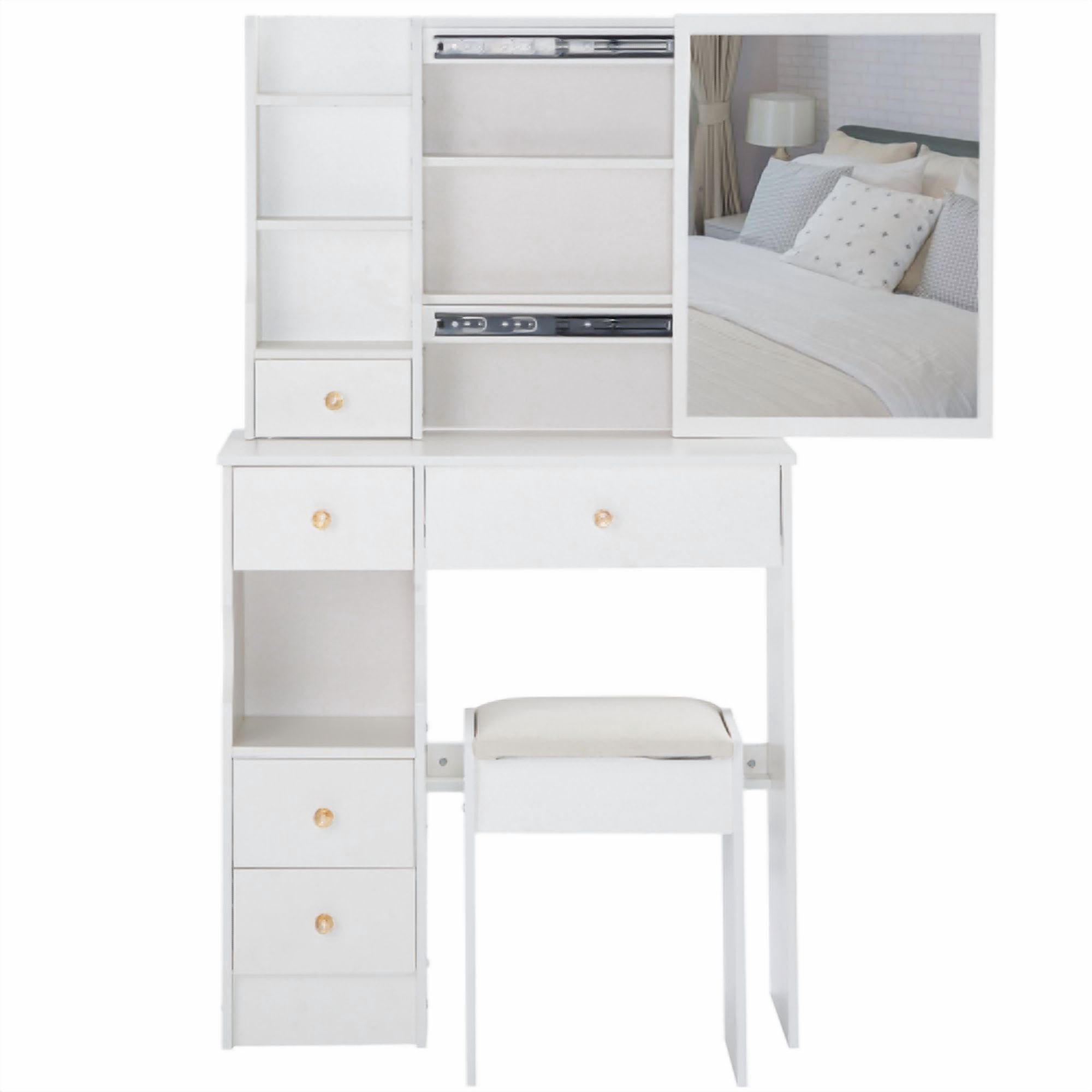 Click here for Fuluxin 29.2 Small Space Left Drawer Desktop Vanit... prices