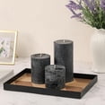 3x3 Inch Black Pillar Candles Set of 3 - Hand-Poured Unscented Candles ...