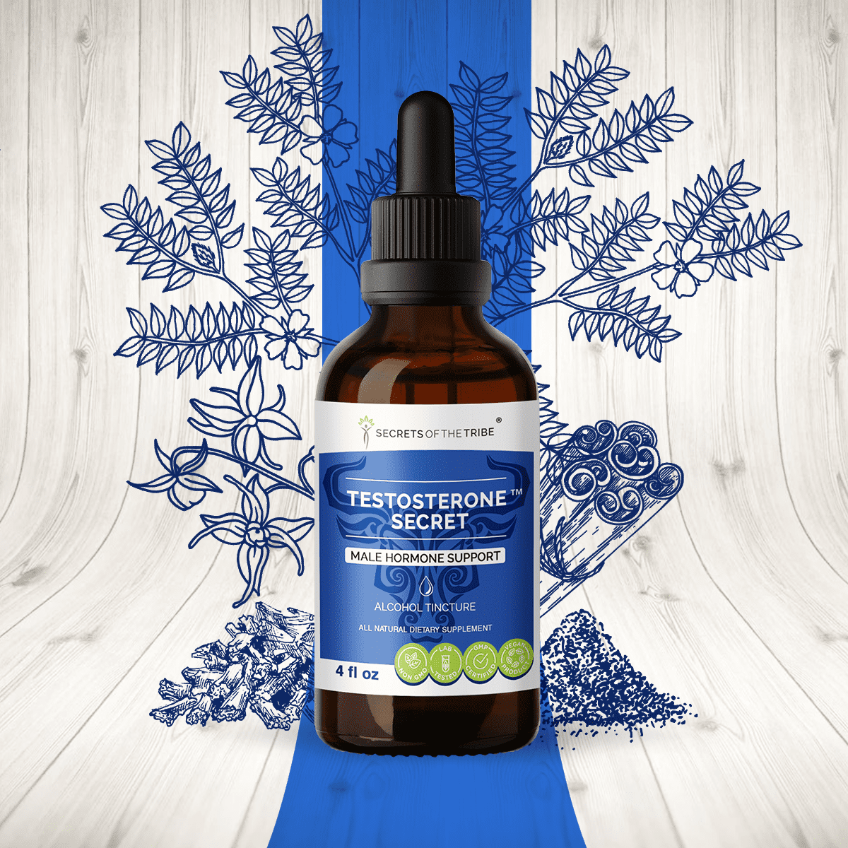 Testosterone Secret Alcohol Extract, Tincture, Pine Pollen, Astragalus ...