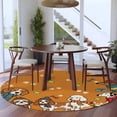 Cartoon Dogs Round Area Rug 8Ft Washable Large Circle Rugs for Living ...