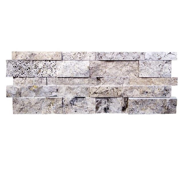 FBR Marble 230-009 7 x 20 in. Splitface Travertine Wall Panel - Silver ...