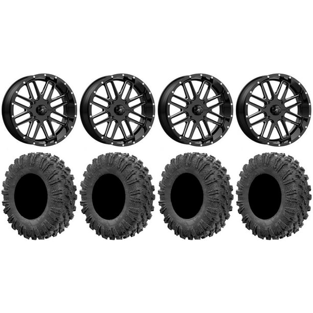 MSA Milled Bandit 20" UTV Wheels 35" MotoRavage Tires Polaris RZR XP ...