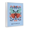 Stupell Industries Butterfly Symmetry on Blue White Framed Giclee Art ...