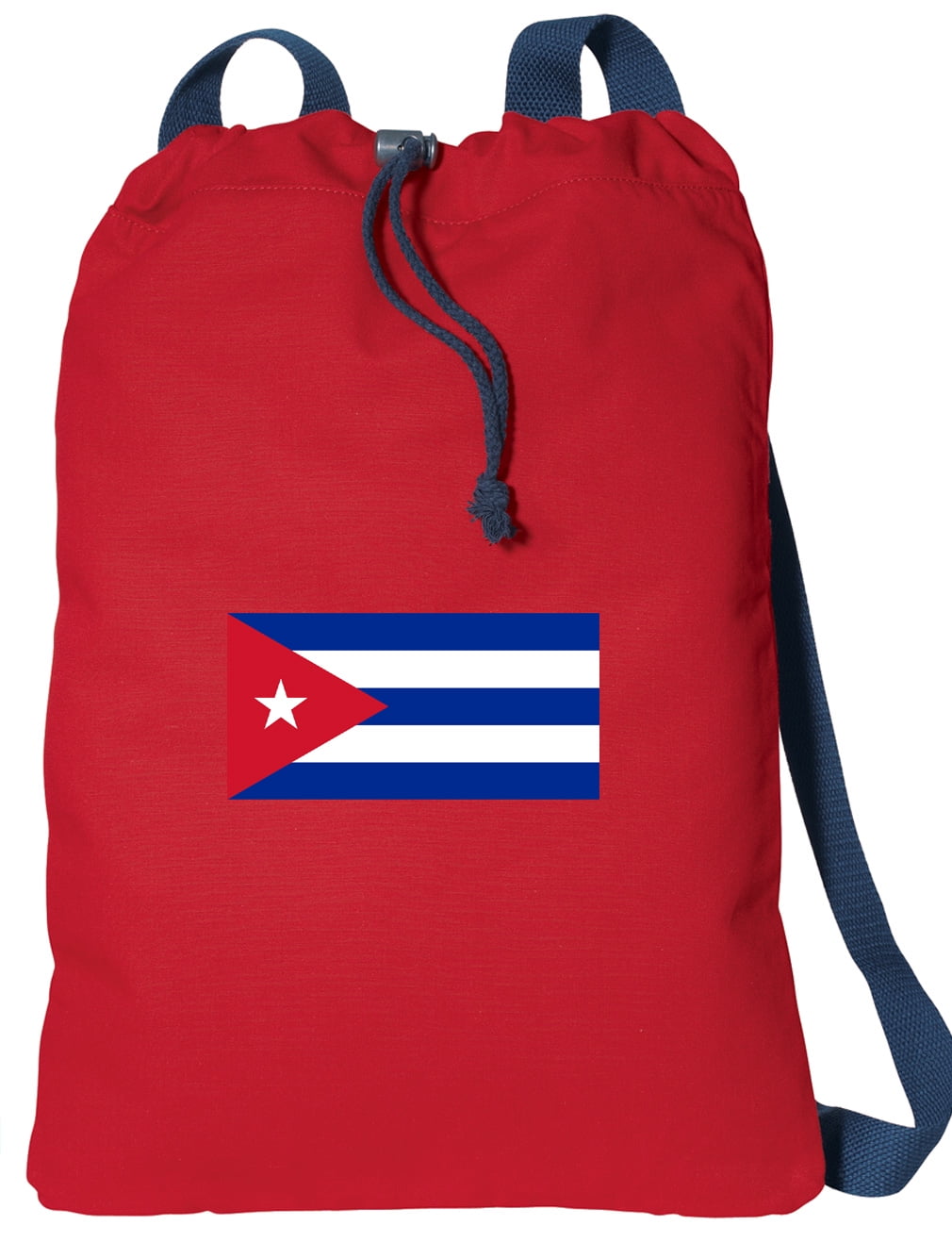 Canvas Cuba Drawstring Bag DELUXE Cuban Flag Backpack Cinch Pack for ...