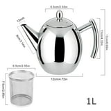 1L Stainless Steel Teapot Coffee+Tea Pot Water Kettle with Filter Large ...