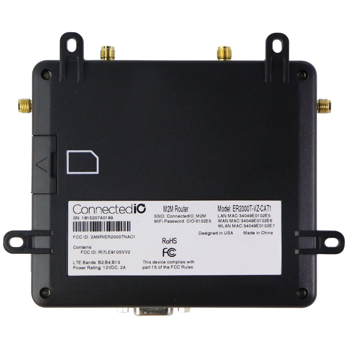 Buy ConnectedIO M2M Wi-Fi Router with 4G LTE Cellular Modem (ER2000T-VZ ...