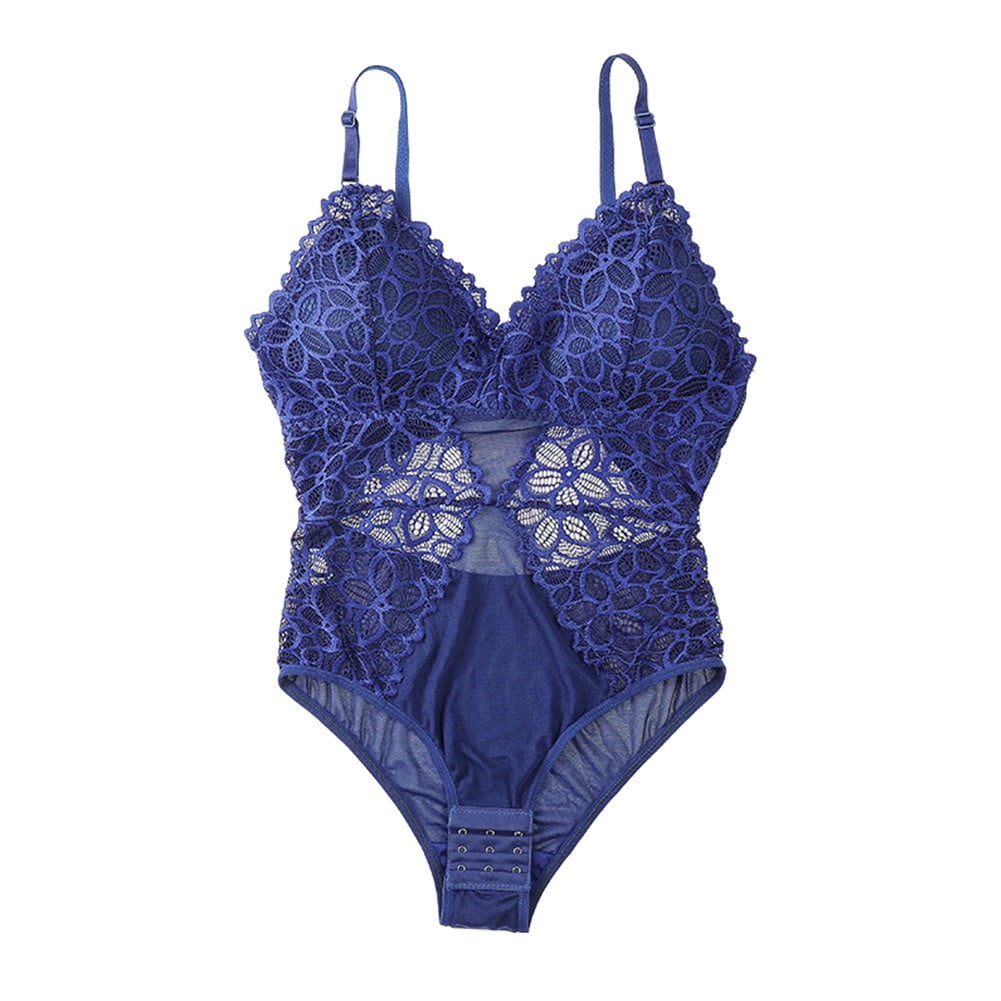 Wisremt Womens Sexy Siamese Lace Mesh Thin Hollow Underwear One Piece