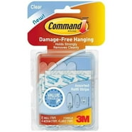 Command Outdoor Clear Strip Refills, Medium and Large, 4 Medium Strips ...