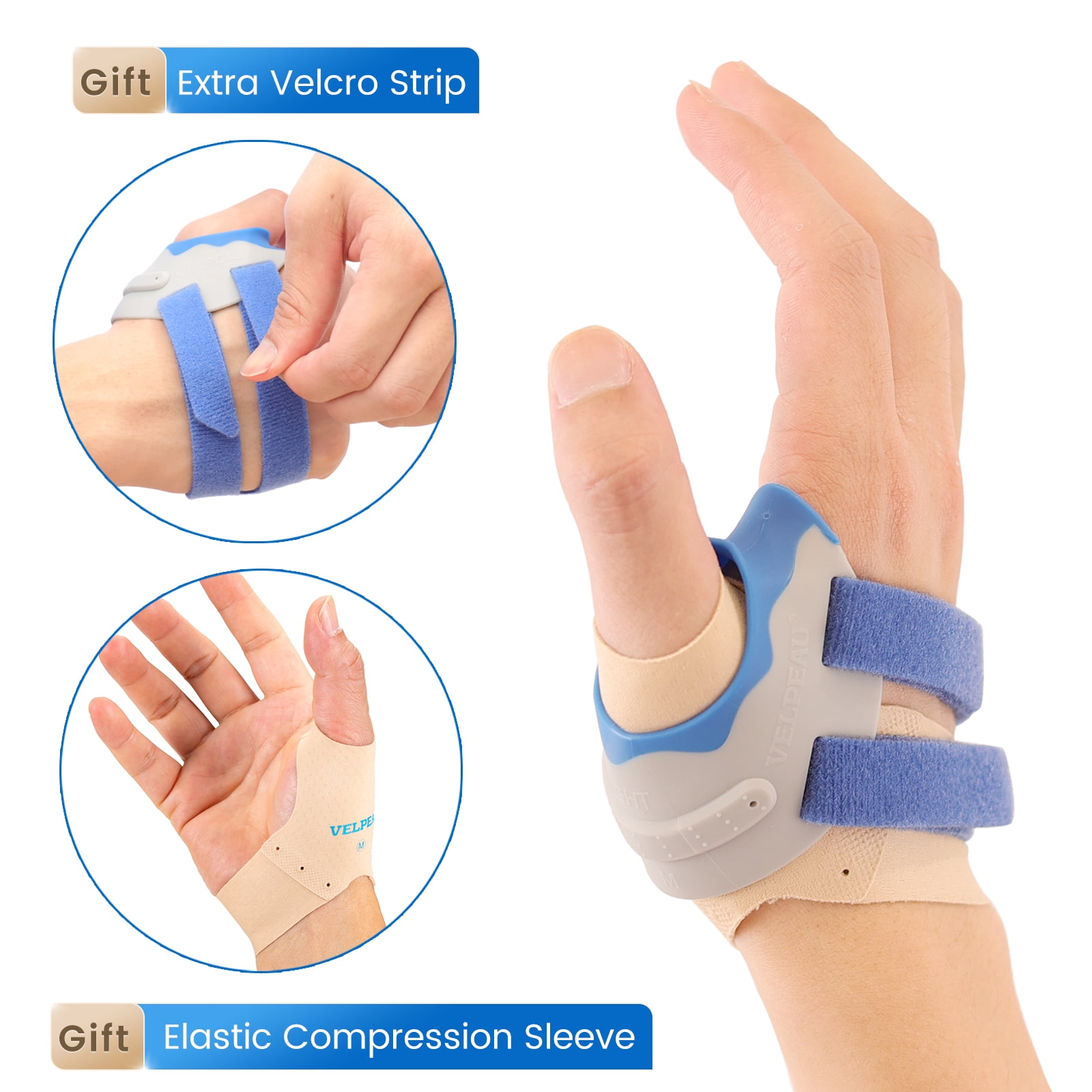 Buy VELPEAU Thumb Support Brace - CMC Joint Stabilizer Orthosis, Spica ...
