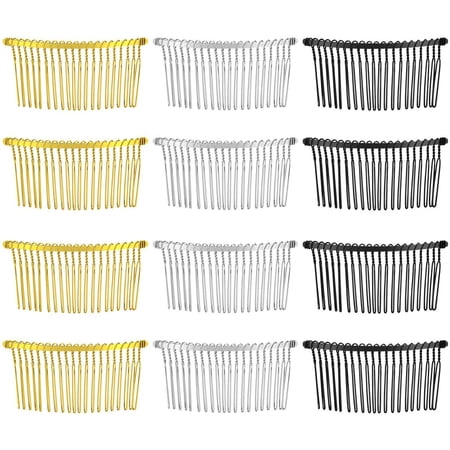 12PCS 20 Teeth Metal Side Combs Hair Combs Clip DIY Wire Hair Side ...