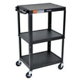 Luxor Adjustable-Height Steel AV Cart - Three Shelves - Walmart.com