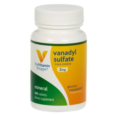 The Vitamin Shoppe Vanadyl Sulfate 2MG, Trace Mineral (Vanadium ...